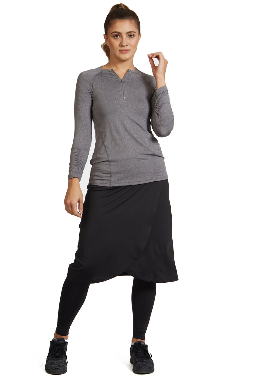 Ankle Midi Faux Wrap Black by Snoga Athletics